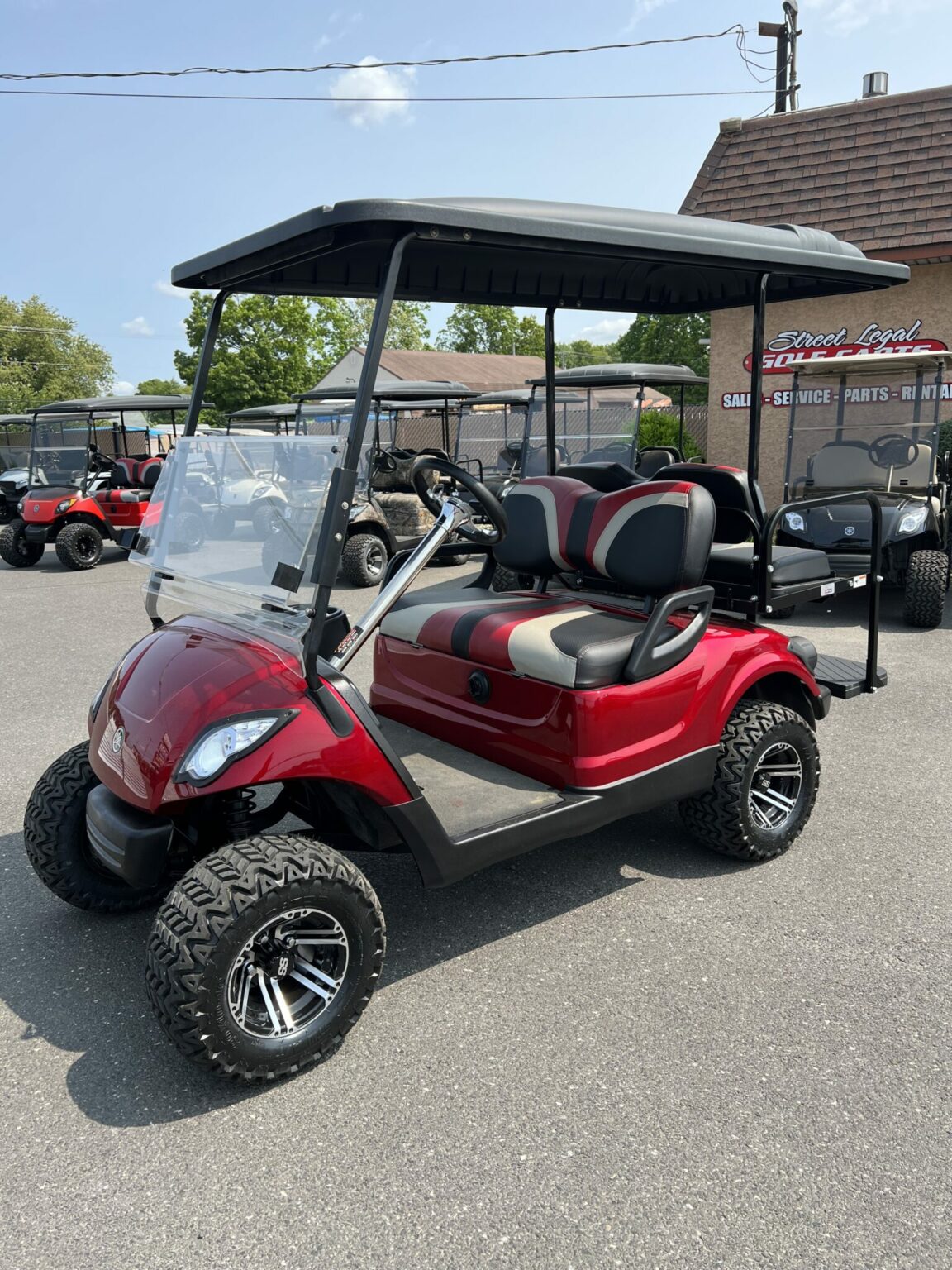 2016 Yamaha Drive 48 volt custom electric golf cart, 3" lift, Candy Red ...